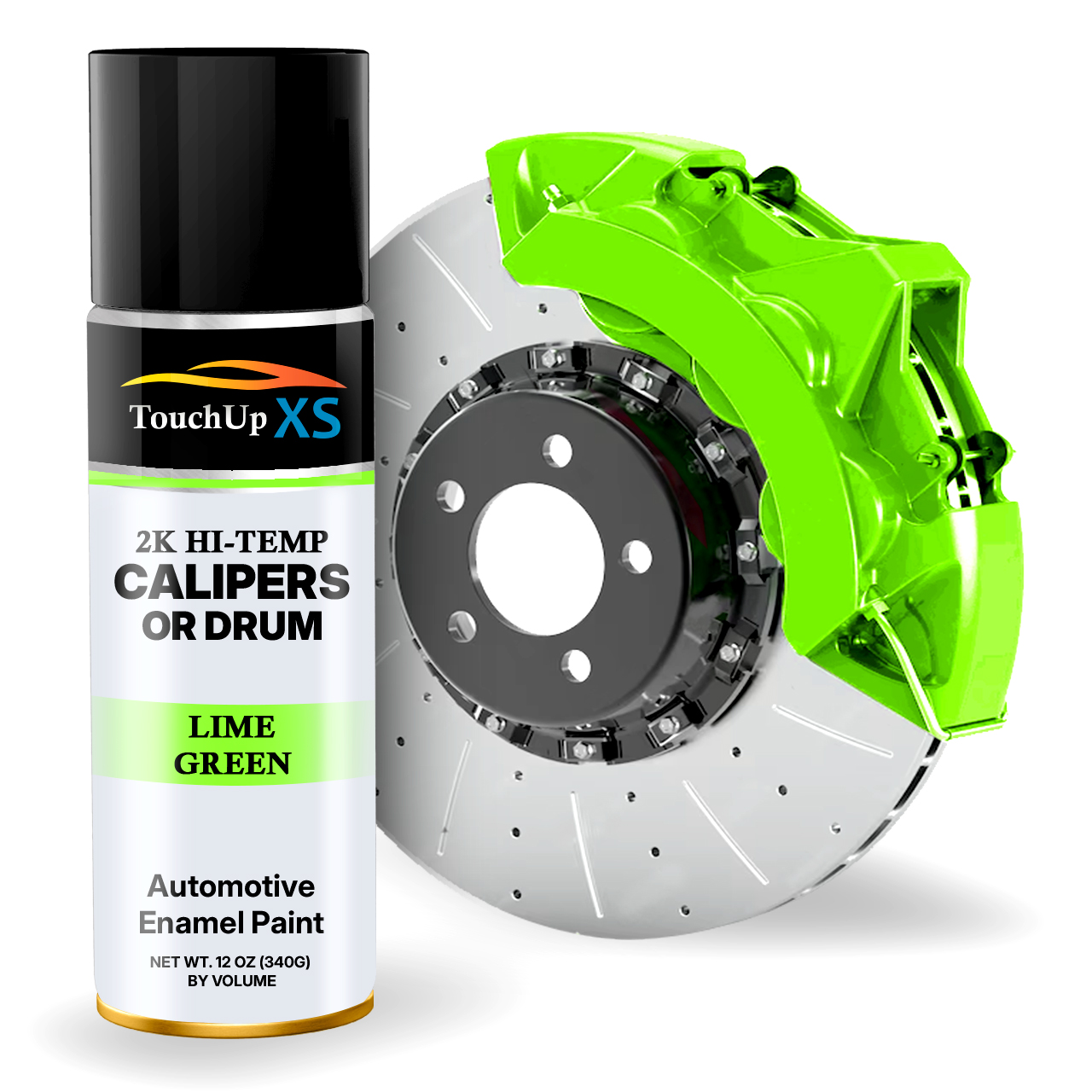 TouchupXS-High Temp Brake Calipers/Drums Enamel Coat 2K Lime Green ...